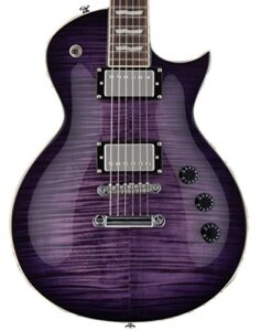 esp ltd ec-256fm electric guitar, see thru purple sunburst