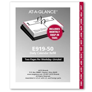 AT-A-GLANCE 2023 Daily Desk Calendar Refill, 3" x 3-3/4", Compact, Refill A, Loose Leaf (E91950)