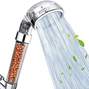 nosame shower head, filter filtration high pressure water saving 3 mode function spray handheld showerheads for dry skin & hair