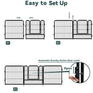 FXW Rollick Dog Playpen, 24" Height for Puppies/Small Dogs, Designed for Camping, Yard, 8 Panels