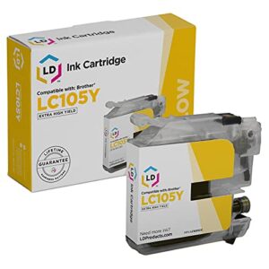 ld compatible ink cartridge replacement for brother lc105y super high yield (yellow)