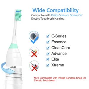 Replacment Brush Heads Compatible with Philips Sonicare E-Series Essence, Xtreme, Elite, Advance, and CleanCare Electric Toothbrush, Toothbrush Replacment Heads Refills, 6 Pack