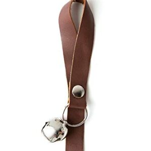 Mighty Paw Leather Tinkle Bells, Premium Leather Dog Doorbells, Extra Soft Leather with Durable Jingle Bells, Housetraining Doggy Door Bells for Potty Training (Brown)