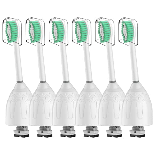 Toothbrush Heads for Philips Sonicare Replacement Brush Heads Medium Soft Dupont Bristles Electric Toothbrush Replacement Heads Fit E-Series Essence Xtreme Elite Advance and CleanCare, 6 Pack