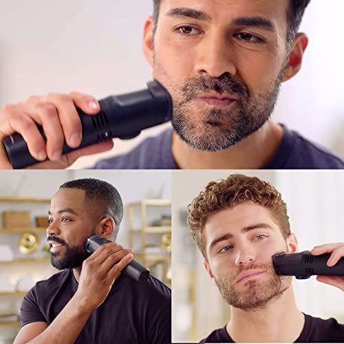 Bell+Howell Vacutrim Professional Vacuum Hair Trimmer with Powerful Suction Rechargeable Shaver for Mens Beard Mustache Sideburn Ultra Sharp Stainless Blade Cordless Hair Clipper As Seen On TV