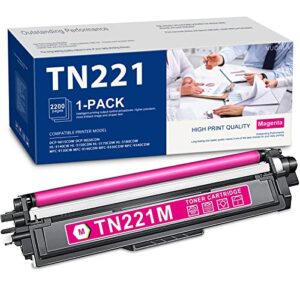 nucala compatible tn-221m tn221m tn 221m tn221 tn-221 toner cartridge replacement for brother mfc-9140cdn dcp-9015cdw dcp-9020cdn mfc-9330cdw hl-3150cdn hl-3170cdw printer (1-pack, magenta)