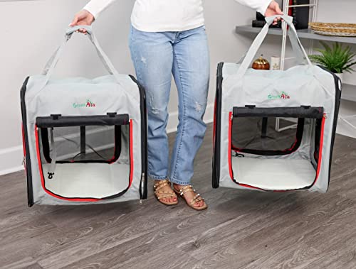 Double Pet Carrier for Cats and Dogs – Use Individually or Zip Together for Large Travel Pet Carrier – Lightweight Connect Carrier – Compact – Carry Case Included