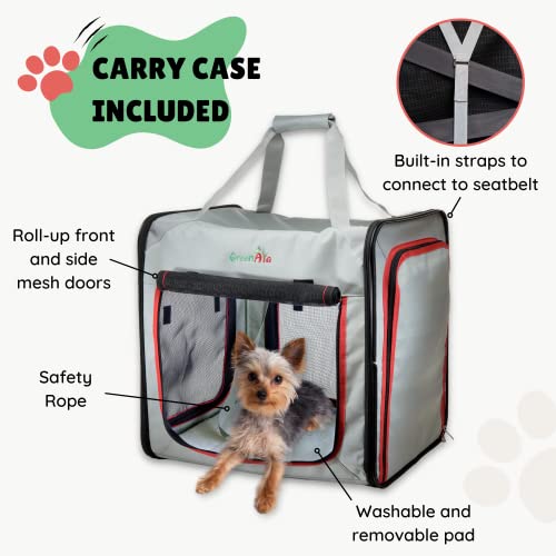 Double Pet Carrier for Cats and Dogs – Use Individually or Zip Together for Large Travel Pet Carrier – Lightweight Connect Carrier – Compact – Carry Case Included