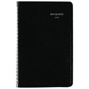 at-a-glance 2023 weekly planner, dayminder, hourly appointment book, 5″ x 8″, small, black (g20000)