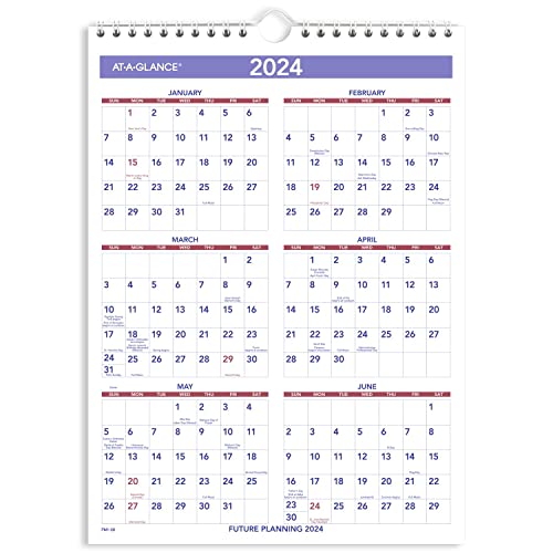 AT-A-GLANCE 2023 Wall Calendar, 8" x 11", Small, Ruled Blocks, Spiral Bound, Monthly (PM128)