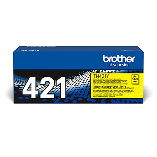 Brother TN-421Y Toner Cartridge, Yellow, Single Pack, Standard Yield, Includes 1 x Toner Cartridge, Brother Genuine Supplies