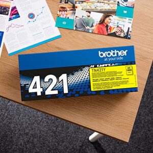 Brother TN-421Y Toner Cartridge, Yellow, Single Pack, Standard Yield, Includes 1 x Toner Cartridge, Brother Genuine Supplies