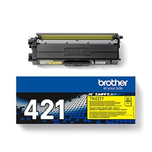 Brother TN-421Y Toner Cartridge, Yellow, Single Pack, Standard Yield, Includes 1 x Toner Cartridge, Brother Genuine Supplies