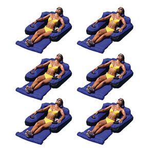 swimline swimming pool fabric inflatable ultimate float lounger chair (6 pack)