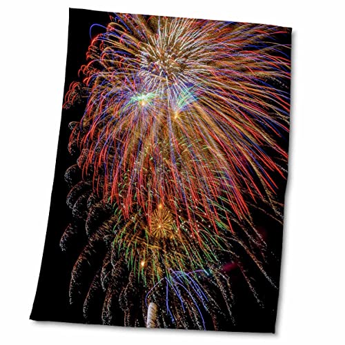 3dRose USA, Colorado, Frisco, Dillon Reservoir. Fireworks display, July 4th. - Towels (twl-190711-2)