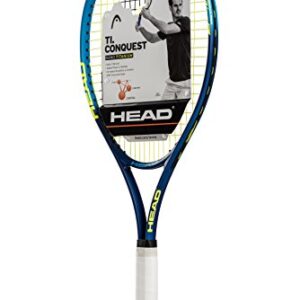 HEAD Ti. Conquest Tennis Racket - Pre-Strung Head Light Balance 27 Inch Racquet - 4 3/8 in Grip