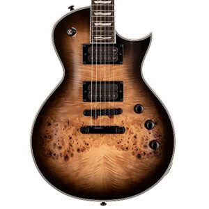 esp 6 string ltd deluxe ec-1000 electric guitar, black natural burst, right, (lec1000bpblknb)