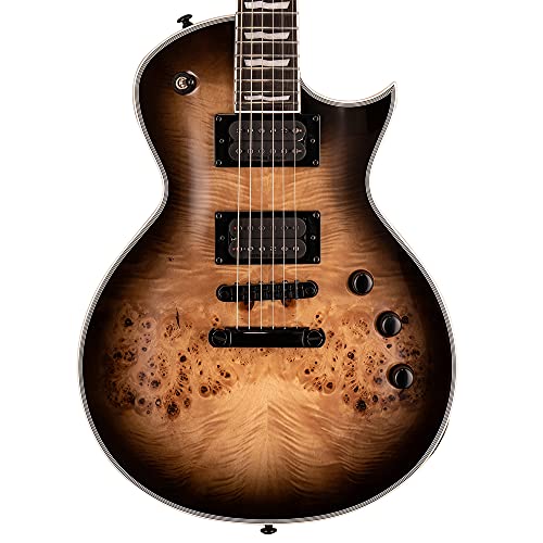 ESP 6 String LTD Deluxe EC-1000 Electric Guitar, Black Natural Burst, Right, (LEC1000BPBLKNB)