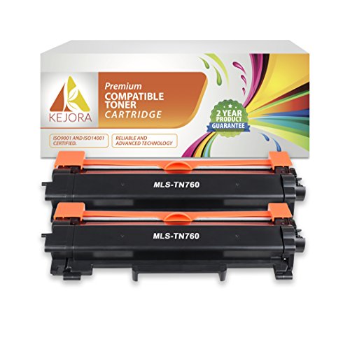 Kejora Compatible Toner Cartridges Replacement for Brother TN760 - High Yield - Black (3,000 Page Yield) (2 Pack)