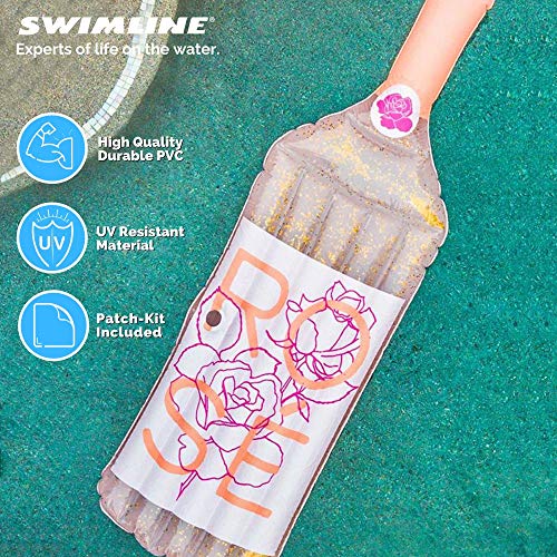 Swimline Glitter Rose Pool Lounger, Pink, 94 x 28 inches