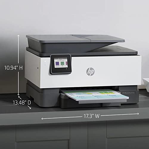 HP OfficeJet Pro 9018e All-in-One Wireless Color Inkjet Printer - Print Scan Copy Fax - 22 ppm, 4800 x 1200 dpi, 512MB Memory, 35-Sheet ADF, Auto 2-Sided Printing, Ethernet (Renewed)