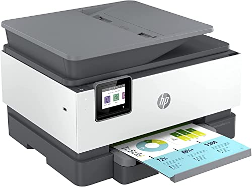 HP OfficeJet Pro 9018e All-in-One Wireless Color Inkjet Printer - Print Scan Copy Fax - 22 ppm, 4800 x 1200 dpi, 512MB Memory, 35-Sheet ADF, Auto 2-Sided Printing, Ethernet (Renewed)