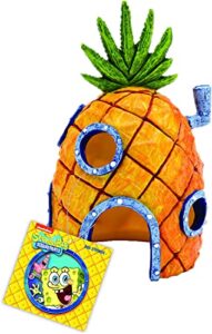 penn-plax spongebob squarepants officially licensed aquarium ornament – spongebob’s pineapple house – medium