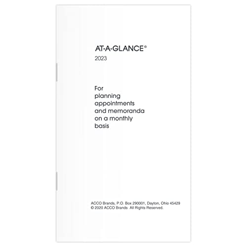 AT-A-GLANCE 2023 Monthly Planner Refill for 70-064, 3-1/2" x 6", Pocket Size, Executive (7090610)