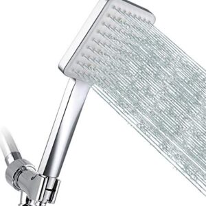 GRICH High Pressure Shower Head with Handheld, 6 Spray Modes/Settings Detachable Shower Head with Stretchable 59" 304 Stainless Steel Hose and Multi Angle Adjustable Shower Bracket