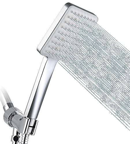 GRICH High Pressure Shower Head with Handheld, 6 Spray Modes/Settings Detachable Shower Head with Stretchable 59" 304 Stainless Steel Hose and Multi Angle Adjustable Shower Bracket