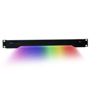 penn elcom 1u led multicolor + white rack mount light for studio, dj radm-23cw