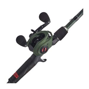 abu garcia zata baitcast low profile reel and fishing rod combo, 7′ – medium heavy – 1pc , green