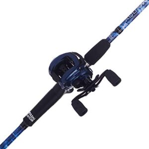 abu garcia aqua max low profile baitcast reel and fishing rod combo multi, lp – 7′ – medium heavy – 1pc