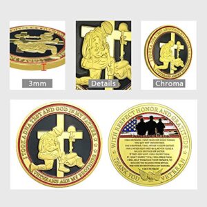 Military Veterans Creed Challenge Coin Thank You for Your Service-Veterans are My Brothers Military Coins Gift