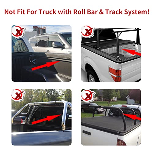 North Mountain Soft Roll Up Truck Tonneau Cover for 2017-2023 Honda Ridgeline Truck Bed, Truck Bed Cover fits 2017-2023 Honda Ridgeline 5ft Pickup Fleetside/Styleside Bed (64")