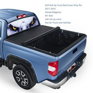 North Mountain Soft Roll Up Truck Tonneau Cover for 2017-2023 Honda Ridgeline Truck Bed, Truck Bed Cover fits 2017-2023 Honda Ridgeline 5ft Pickup Fleetside/Styleside Bed (64")