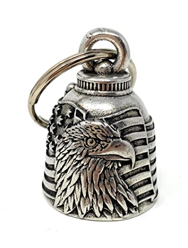 Bravo Bells US Flag Eagle Bell - Biker Bell Accessory or Key Chain for Good Luck on the Road