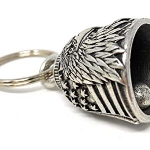 Bravo Bells US Flag Eagle Bell - Biker Bell Accessory or Key Chain for Good Luck on the Road