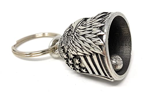 Bravo Bells US Flag Eagle Bell - Biker Bell Accessory or Key Chain for Good Luck on the Road