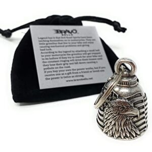 Bravo Bells US Flag Eagle Bell - Biker Bell Accessory or Key Chain for Good Luck on the Road