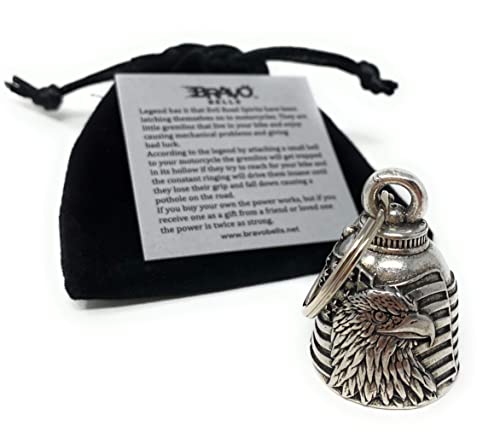 Bravo Bells US Flag Eagle Bell - Biker Bell Accessory or Key Chain for Good Luck on the Road