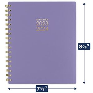 AT-A-GLANCE 2023-2024 Planner, Weekly & Monthly Academic, 7" x 8-3/4", Medium, Harmony, Lavender (1099-805A-17)