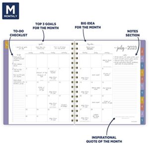 AT-A-GLANCE 2023-2024 Planner, Weekly & Monthly Academic, 7" x 8-3/4", Medium, Harmony, Lavender (1099-805A-17)