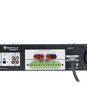 Rockville RCS180-6 180 Watt 6 Zone 70V Commercial/Restaurant Amplifier/Bluetooth