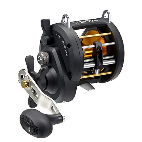 Piscifun Salis X 5000 Baitcasting Fishing Reel, Round Level Wind Trolling Reel, 6.2:1 Gear Ratio, 37Lb Max Drag Inshore Saltwater Conventional Reel with Powerful Handle, Right Handed