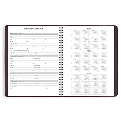 AT-A-GLANCE 2023 Weekly Planner, Quarter-Hourly Appointment Book, 13 Month, 8-1/4" x 11", Large, Winestone (7095050)