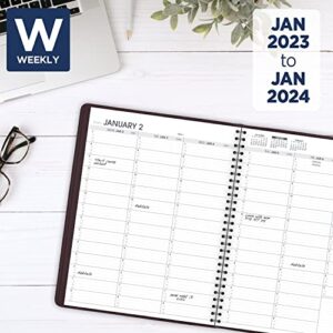 AT-A-GLANCE 2023 Weekly Planner, Quarter-Hourly Appointment Book, 13 Month, 8-1/4" x 11", Large, Winestone (7095050)