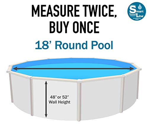 Smartline Sunlight 18-Foot Round Liner | Overlap Style | Up to 54-Inch Wall Height | 25 Gauge Virgin Vinyl | Designed for Steel Sided Above-Ground Swimming Pools | Universal Gasket Kit Included