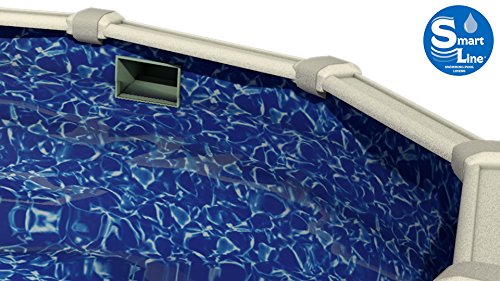 Smartline Sunlight 18-Foot Round Liner | Overlap Style | Up to 54-Inch Wall Height | 25 Gauge Virgin Vinyl | Designed for Steel Sided Above-Ground Swimming Pools | Universal Gasket Kit Included