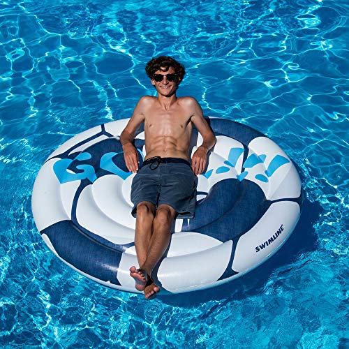 Swimline Giant Soccer Ball Swimming Pool Toy Raft Ride On Float (2 Pack)